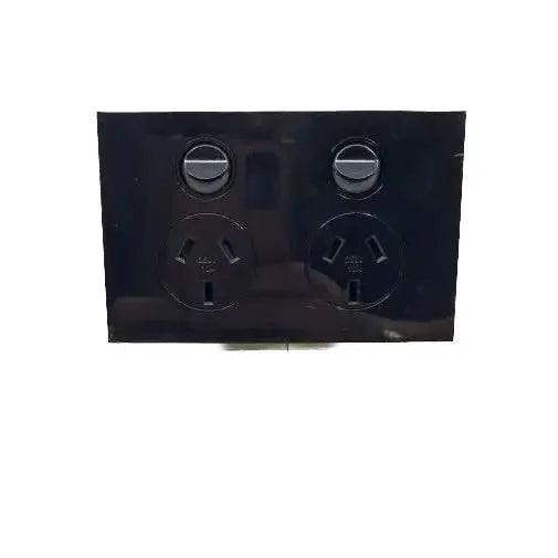 C Type Double GPO Black CMS 230Vac Plug N Play – Everything Caravans