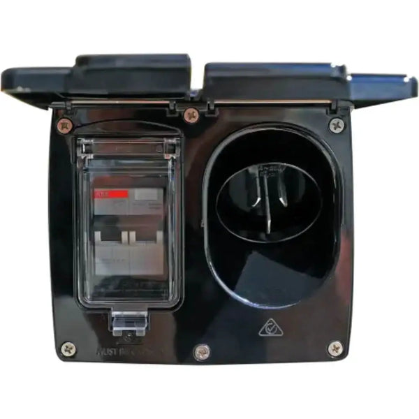 15A AC Power External inlet and 16A RCD IP44 Black CMS 230Vac Plug N P ...