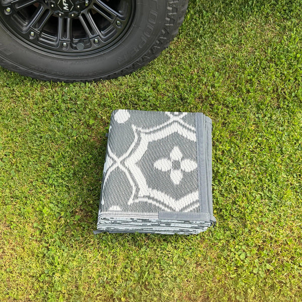 Caravan Camping Mat Classic Grey White 1.8m x 2.74m - Everything Caravans