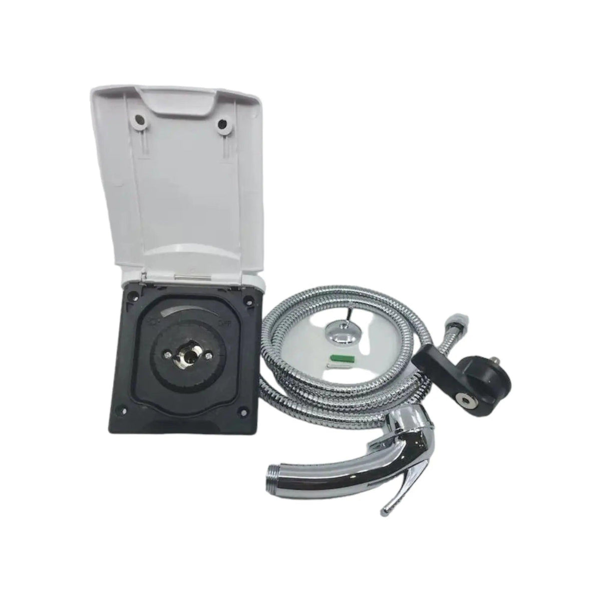 White Plug in External Shower Point - Everything Caravans