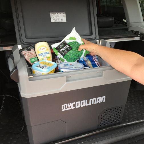 MyCoolman 47L Portable Fridge Freezer fits 56 Cans with Variable Speed ...