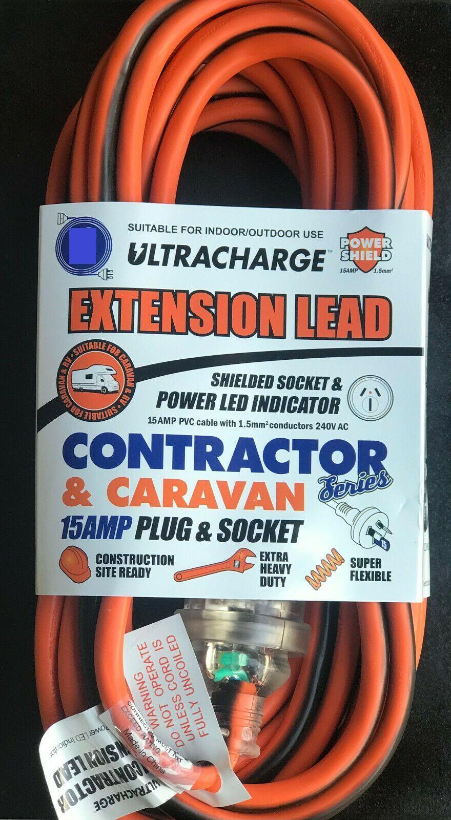 25 Meter 15amp Caravan Power Lead - Heavy Duty - Everything Caravans