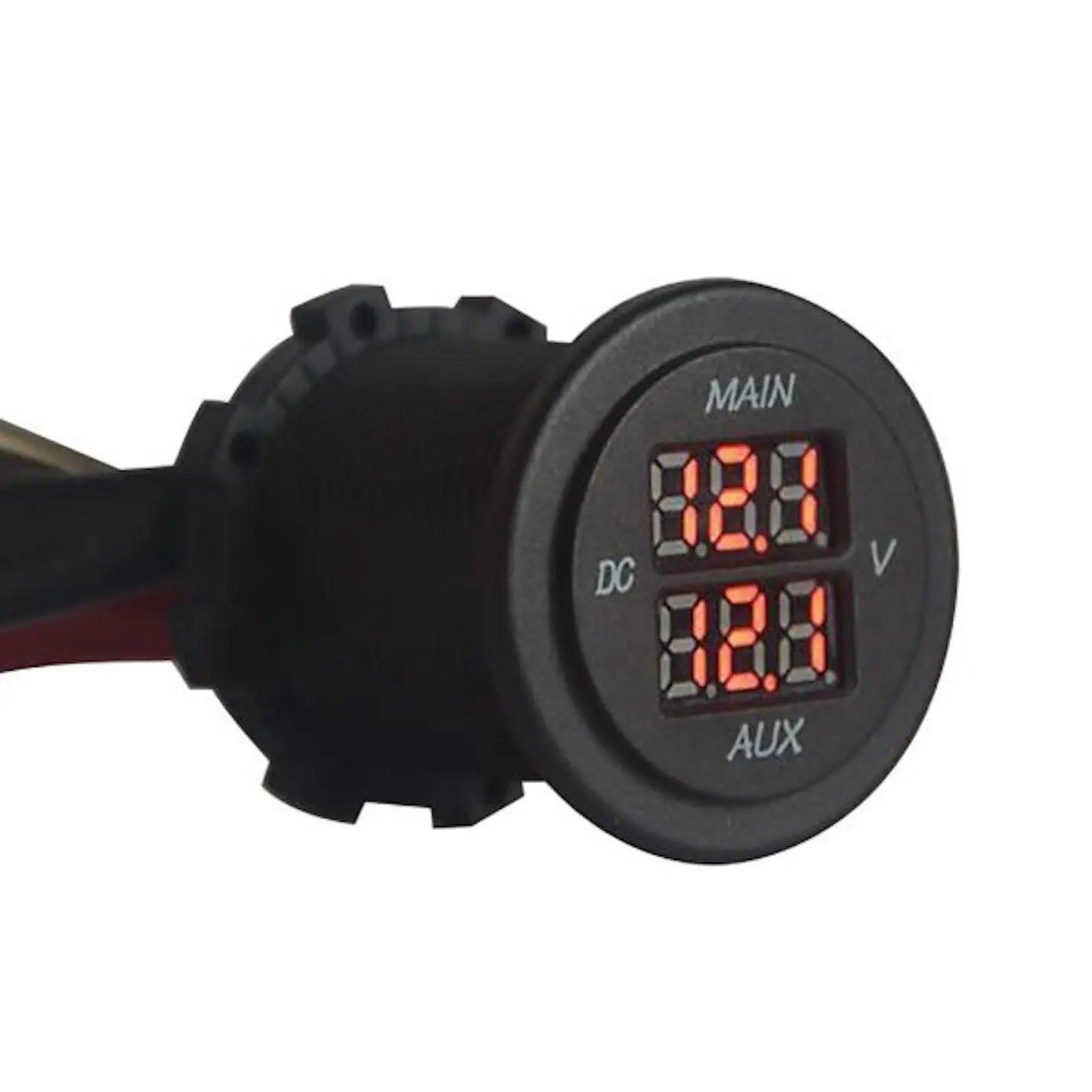 Accessory Socket 12v Dual LCD voltage Display - Everything Caravans