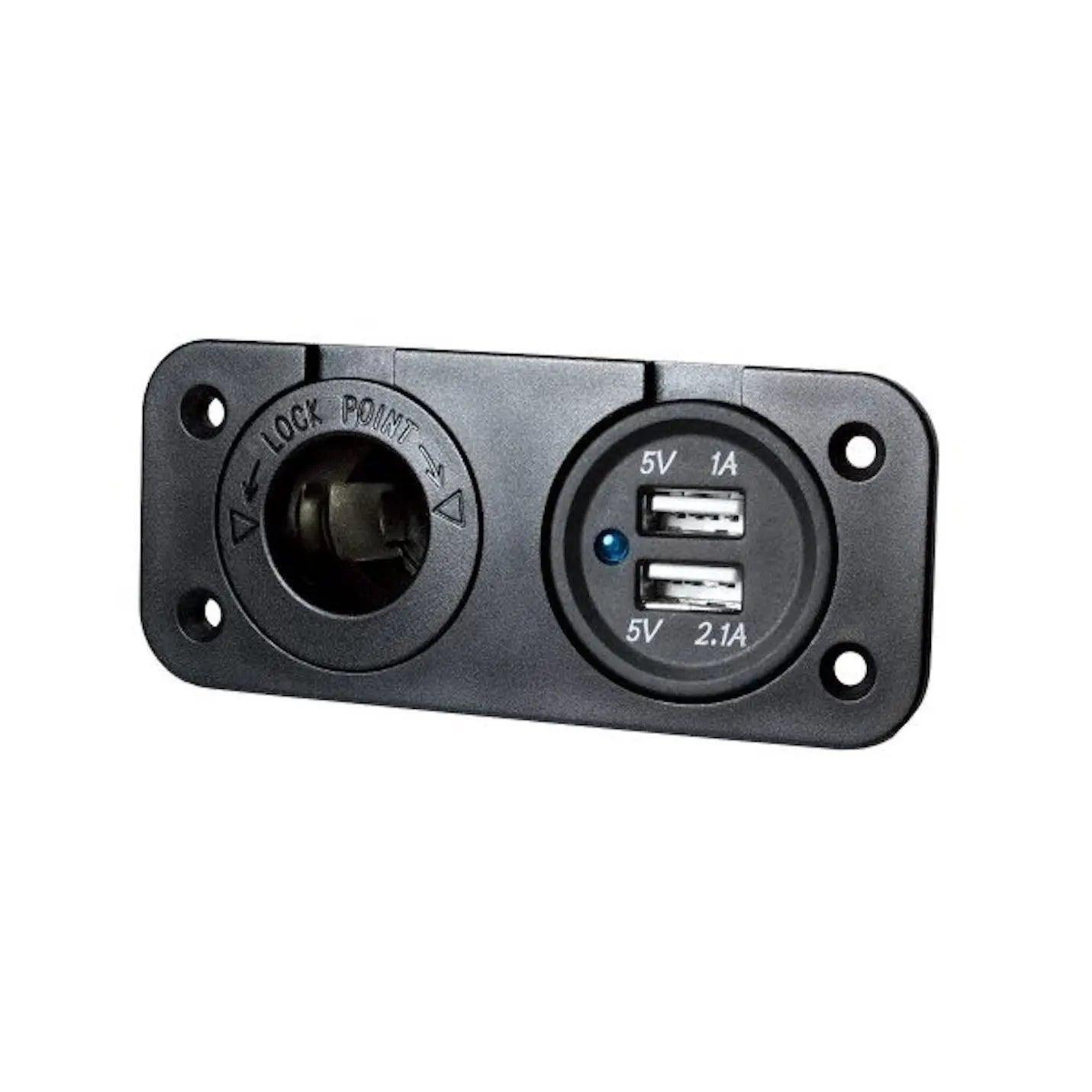 Accessory Socket 12v Dual USB (1X1A and 1X2A) - Flush Mount ...