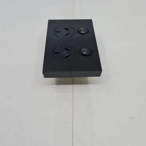 C Type Double GPO Black CMS 230Vac Plug N Play - Everything Caravans