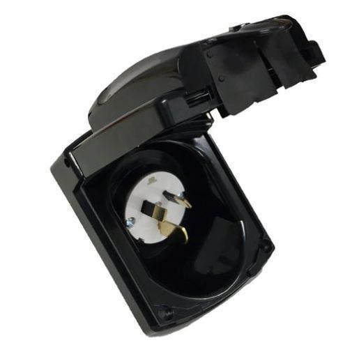 Clipsal Black External 15amp Power inlet - Everything Caravans